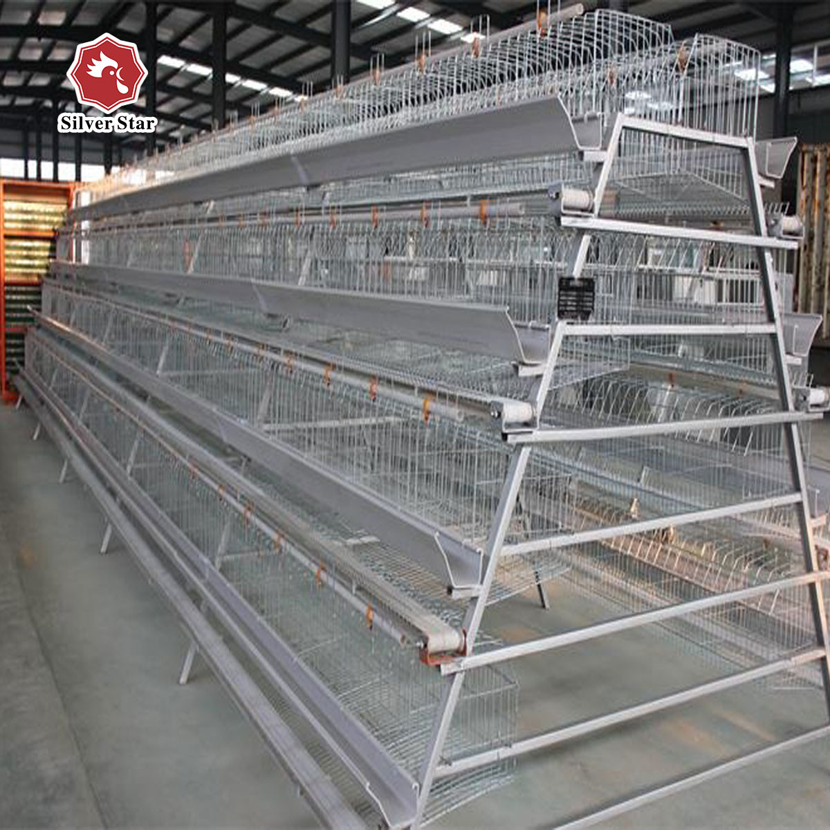 4 Layers / Cell A Type Layer Battery Chicken Cage 43*41*41 Cm